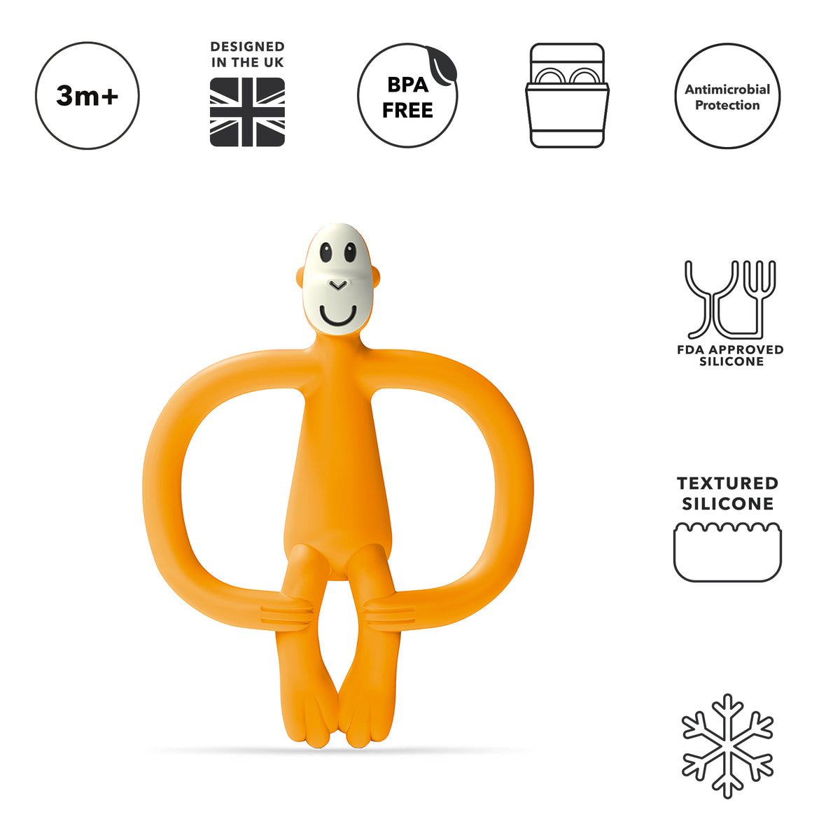 Teething Toy Orange (New Version in Blister Pack) – Peekaboo and Company