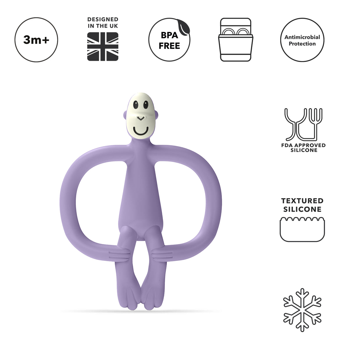 Teething Toy Purple (New Version in Blister Pack) – Peekaboo and Company